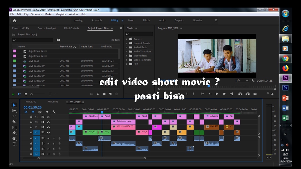 Edit Video (durasi sesuai kebutuhan), 5 hari