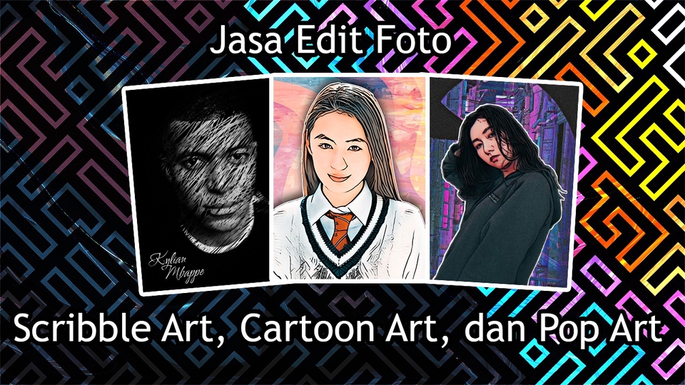 Jasa Edit Foto (Cartoon Art, Scribble Art, dan Pop Art Comic)