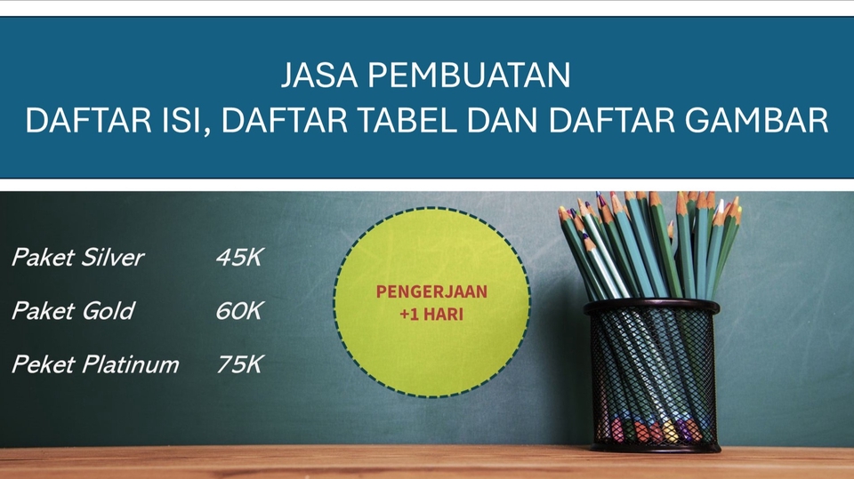 Pembuatan Daftar Isi, Daftar Gambar, dan Daftar Tabel (Otomatis)