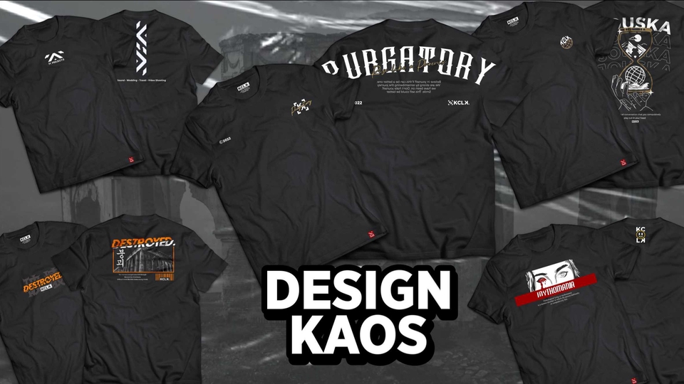 Desain Kaos Custom streetwear atau tipografi