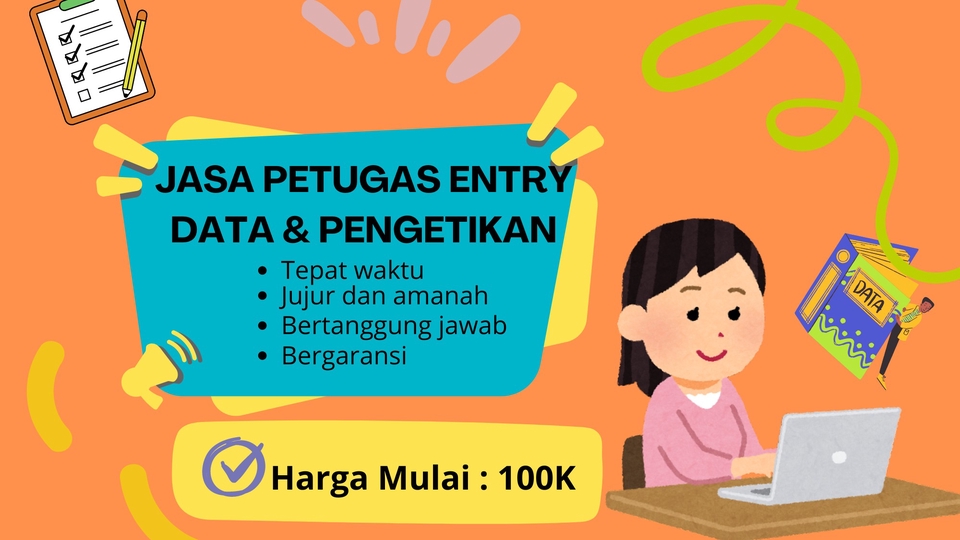 Entri data atau penginputan data ke dalam sistem komputer dan admin kantor