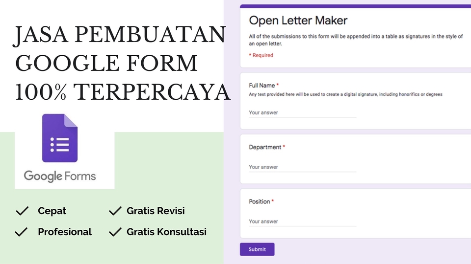JASA PEMBUATAN GOOGLE FORM 100% TERPERCAYA
