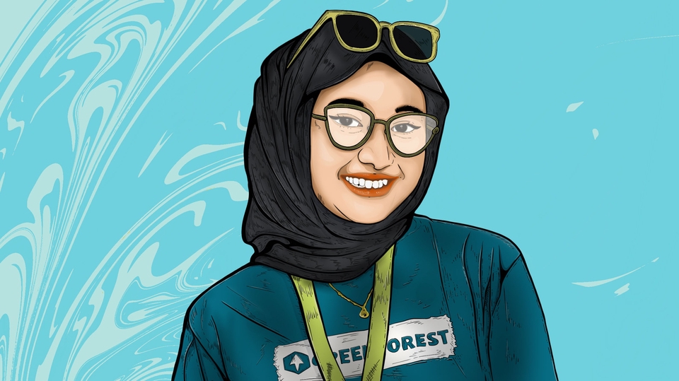 Gambar potret dan ilustrasi dengan Hand Drawing Style