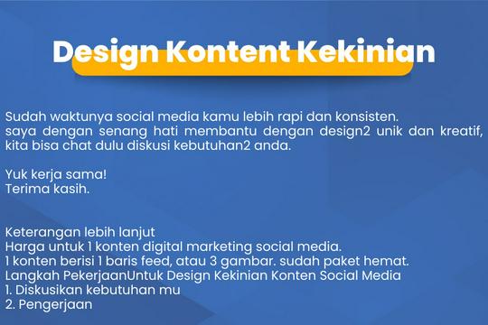 Design Kekinian Konten Social Media (Instagram & FB) Dsb.