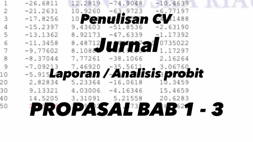 Penulisan Proposal Skripsi, Jurnal, dan analisis probit penelitian