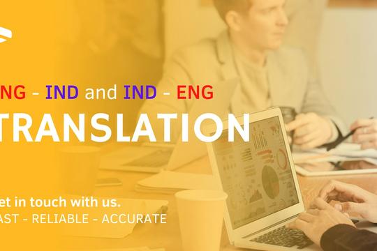 English-Indonesia Translator (Vice Versa), Fast, Reliable, Professional