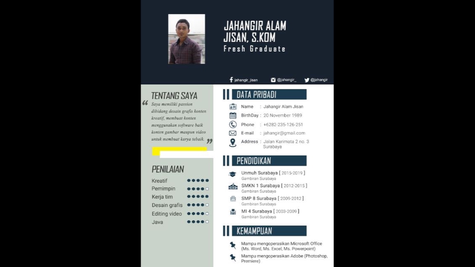 Pembuatan CV(Curriculum VItae) 1 Hari Jadi