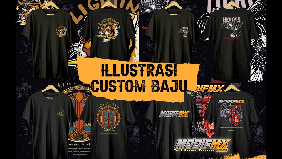 DESAIN KAOS / T-SHIRT CUSTOM KARAKTER ILLUSTRASI