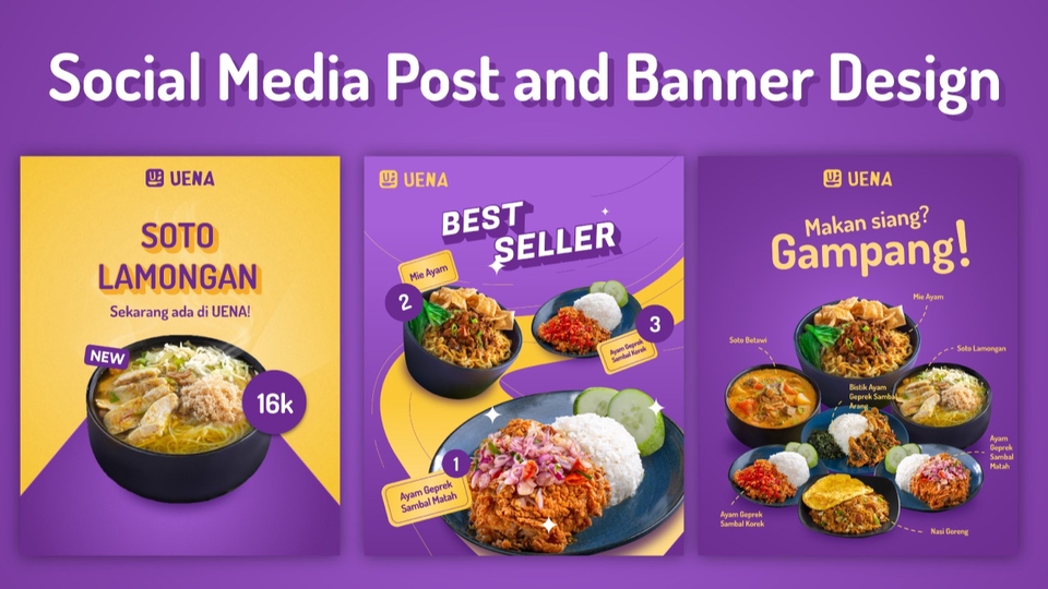 Desain sosmed post instagram, facebook banner, thumbnail youtube dll