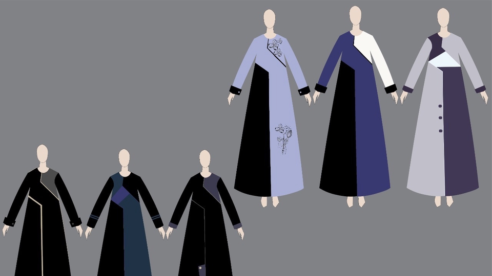 DESAIN ABAYA MODEST WEAR GAMIS TECHPACK DAN DIGITAL DRAWING TECHNICAL ...