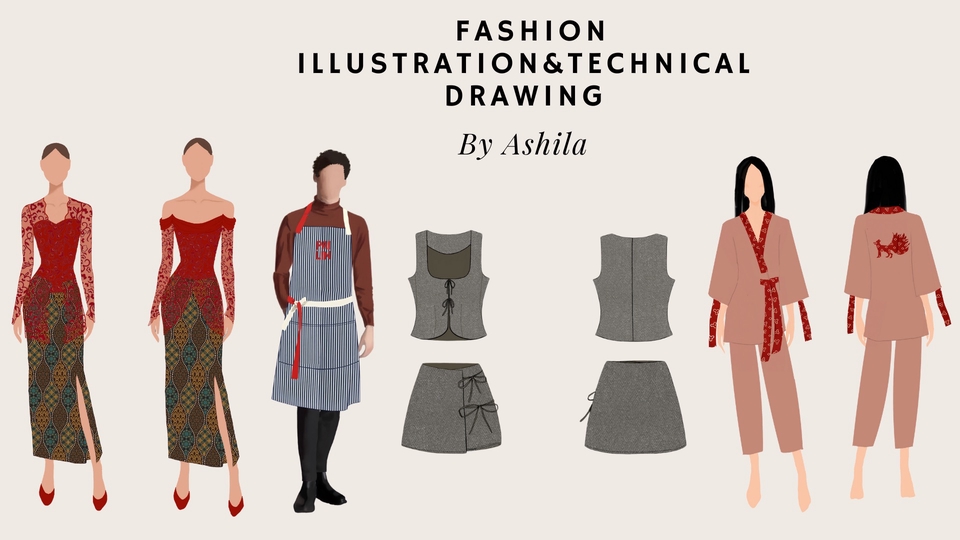 Fashion Illustrator and Technical Drawing | Jasa Desain Fashion