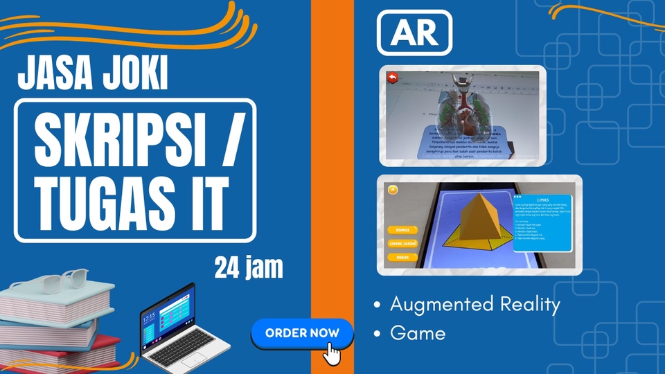 Jasa Pembuatan Skripsi/Tugas atau Project IT Teknik Informatika Topik Augmented Reality dan Game