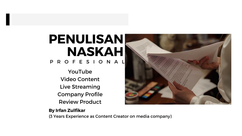 Penulisan Naskah / Script dan konsep video untuk Live Streaming ...