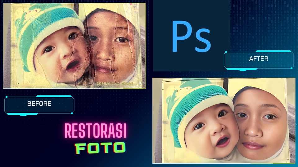 RESTORASI FOTO/ MEMPERBAIKI FOTO RUSAK | FOTO BLUR | FOTO TIDAK JELAS