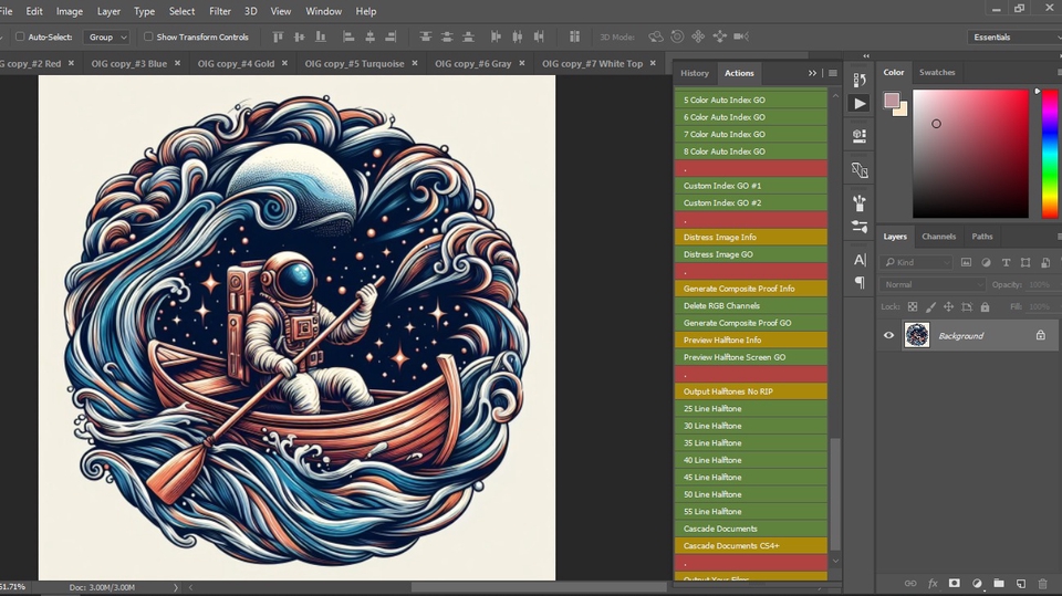 pecah warna atau separation dan tracing vector untuk kebutuhan sablon