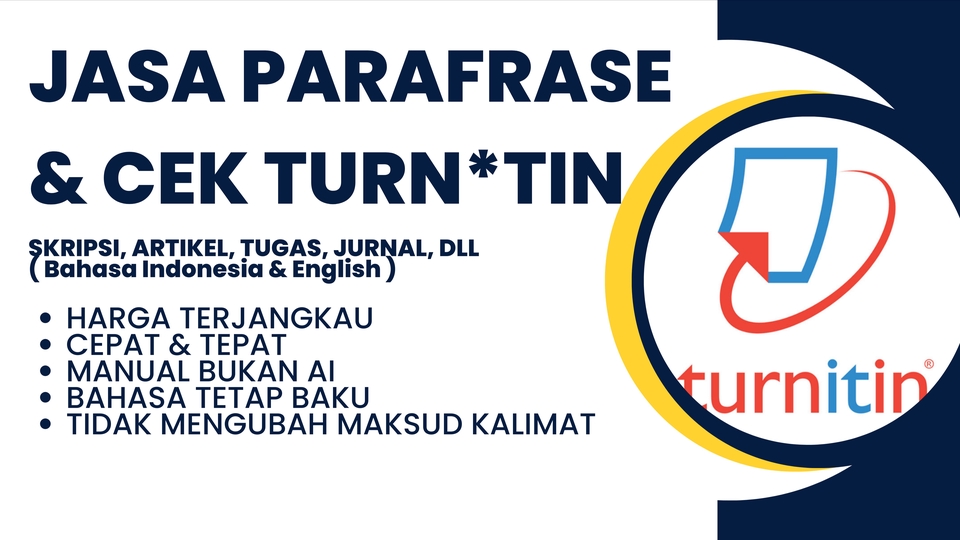 PARAFRASE & CEK TURN*TIN INDONESIA/ENGLISH (CEPAT & TERJANGKAU)