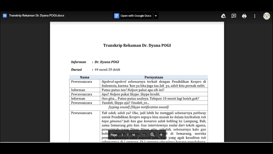Penulisan Transkrip Rekaman