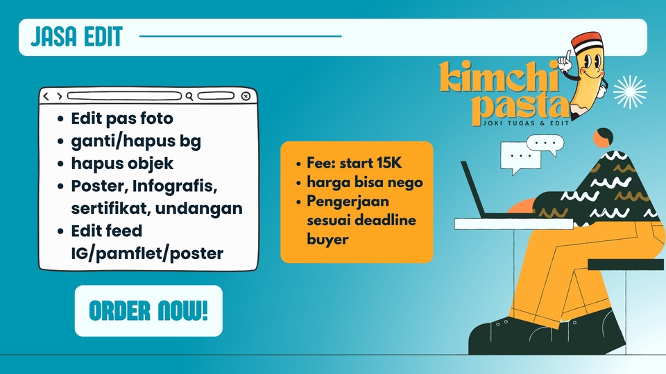 JOKI EDIT PAS FOTO/POSTER/PAMFLET ACARA/FEED IG/DLL