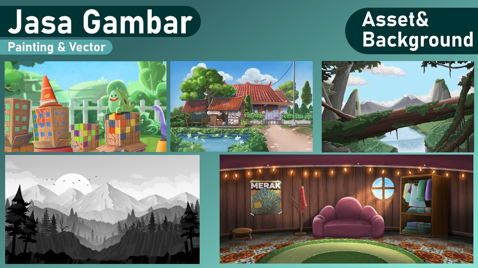 Asset & Background Painting maupun Vector