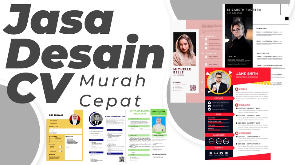 Jasa Desain CV (Curriculum Vitae) Kreatif, Elegant, Modern