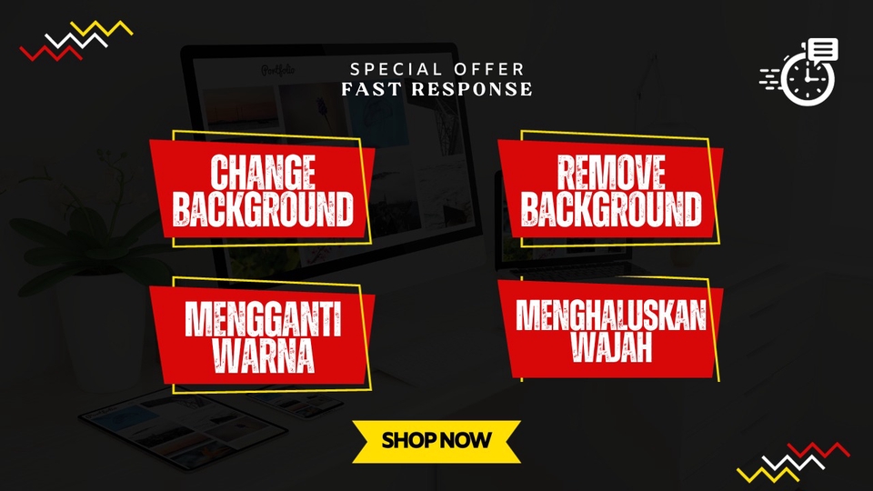 Remove Background, Change Background, Menghaluskan Wajah, Mengganti Warna