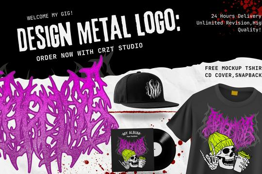 Design logo metal,deathmetal,lettering
