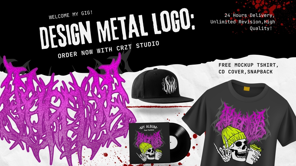 Design logo metal,deathmetal,lettering