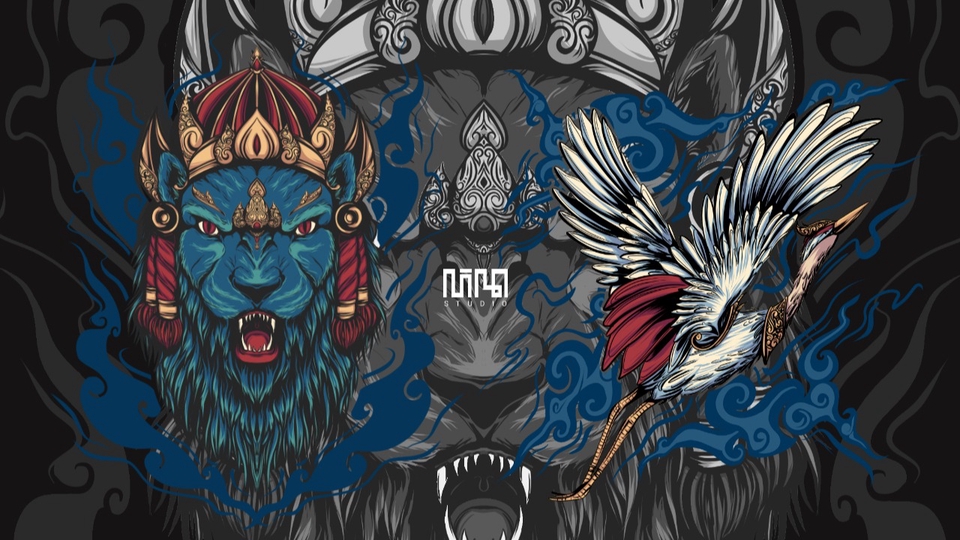 Desain ilustrasi unik untuk kaos dan merchandise