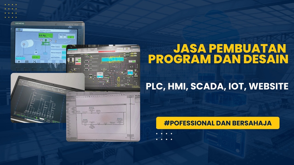 Pemrograman PLC, Desain HMI, SCADA, IoT, Project Microkontroller, Web developer, Panel Maker