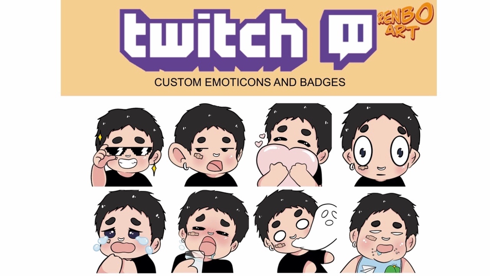Desain Emoticons And Badges Untuk keperluan Streaming (Youtube ,Twitch)