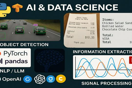 รับงาน Ai Data Science Object Detection Llm Nlp Computer Vision Ocr Signal Processing