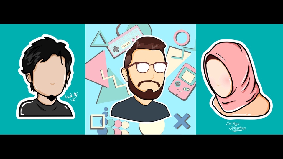 Ilustrasi Vektor Faceless Lucu