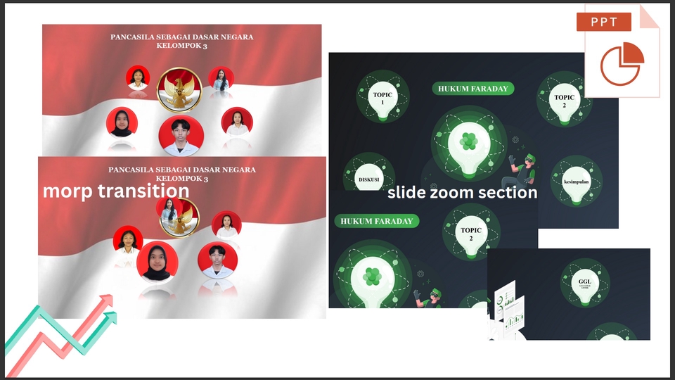 PPT Elegan, gaya terkini,zoom,slideshow,morp menarik perhatian audiens!