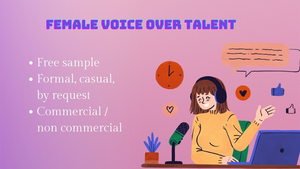 Female Voice Over (Ind-Eng) Ready 24 jam!