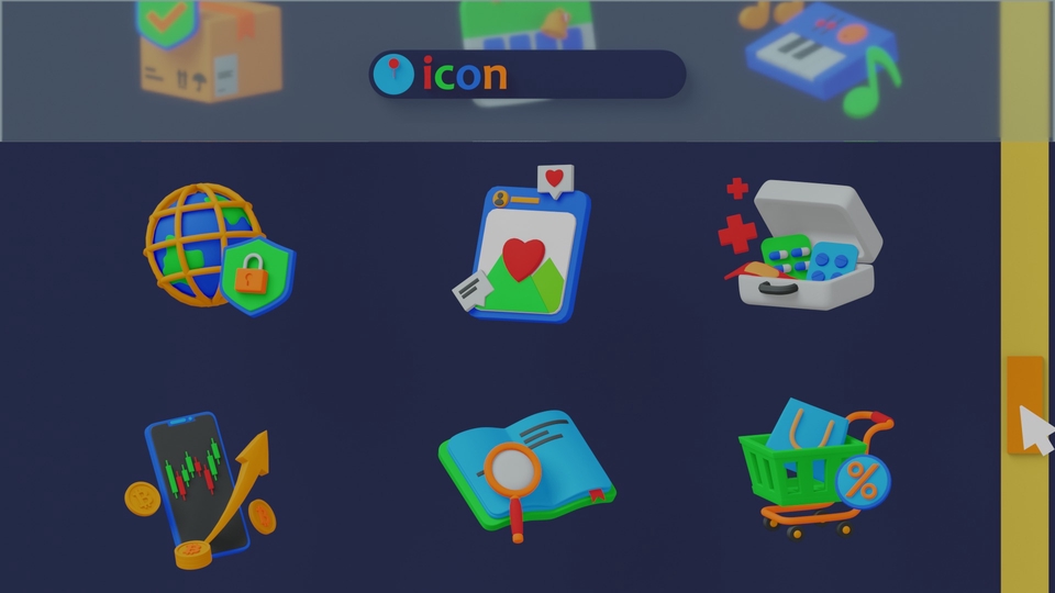 3d icon untuk desain web dan apps