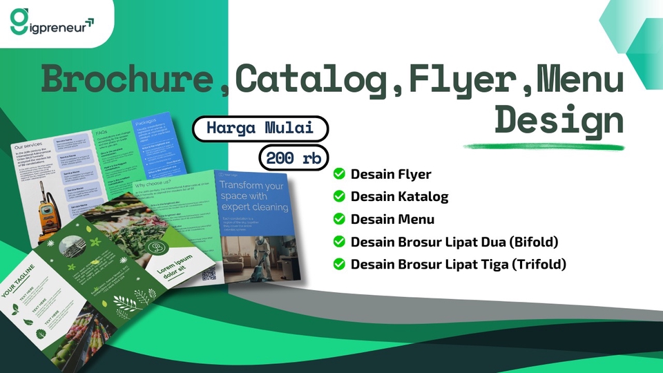 Desain Brosur, Katalog, Flyer, Menu