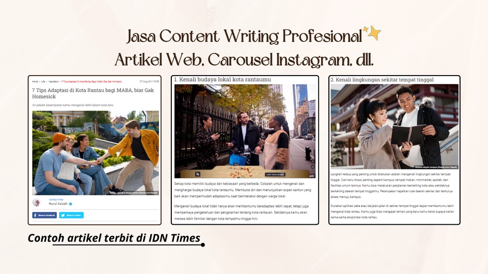Artikel & Carousel Content Writing Profesional, Cepat, Akurat: 1 Hari Jadi