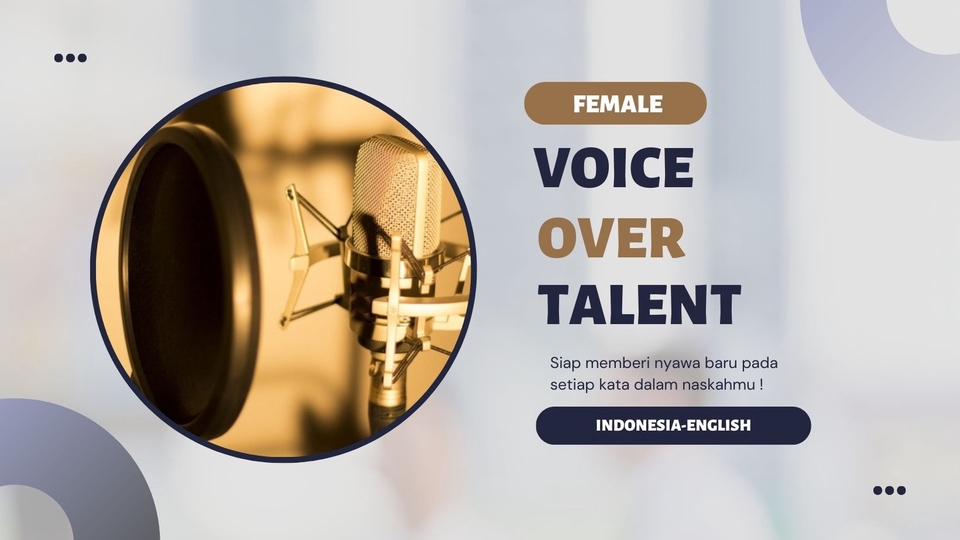 Voice Over Wanita untuk Bahasa Indonesia dan Inggris