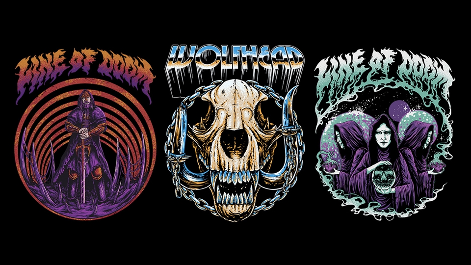 Desain illustrasi darkart, stoner, doom, metal untuk kaos, cover album dll