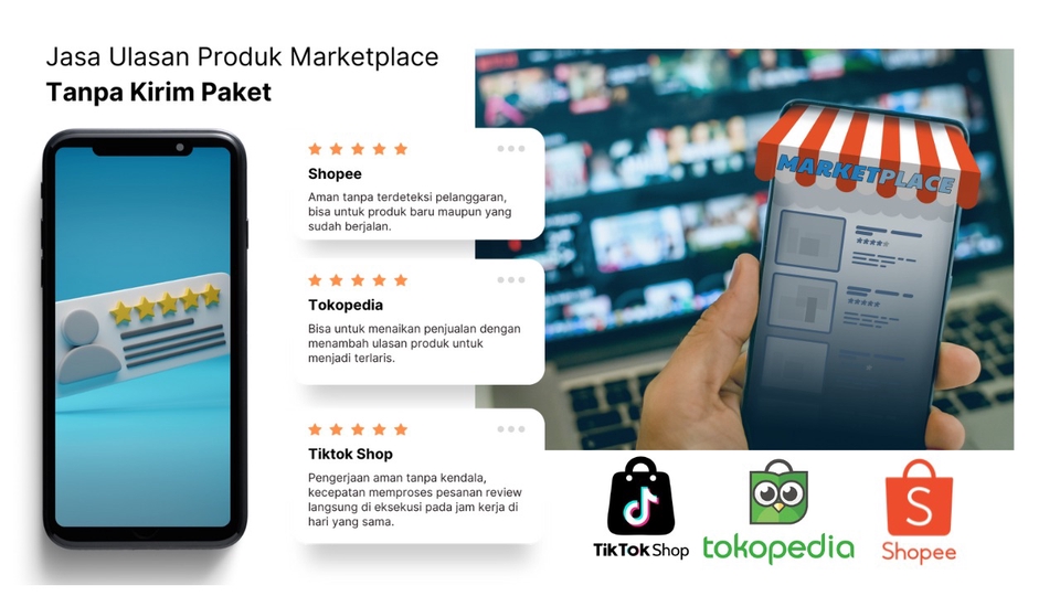 Jasa Review Produk Shopee Lazada Tokopedia Tiktok Marketplace Tambah ...