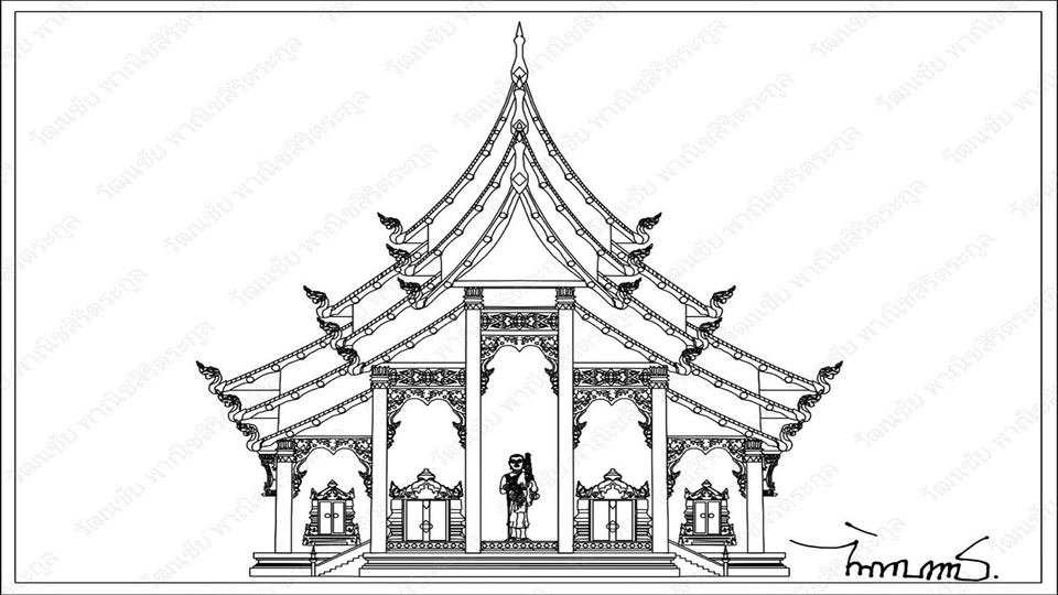 เขียนแบบและออกแบบวัดและศาสนสถานต่างๆโบสถ์ วิหาร บ้านและอาคาร แบบ 2D รับ ...