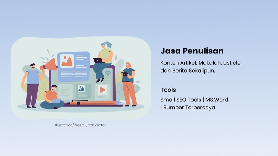 Jasa Penulisan Artikel, Listicle, dan Berita Sekalipun, Untuk Konten Website