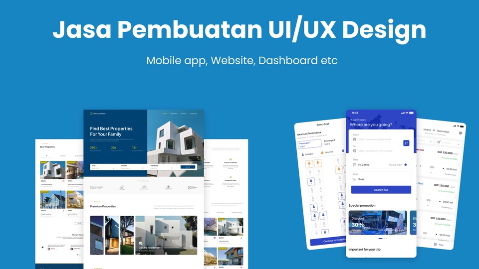 UI/UX Design - Figma untuk Website, Mobile App dan Landing Page