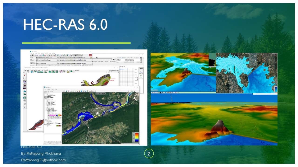 รับสอนแบบจำลอง HEC-RAS 1D&2D