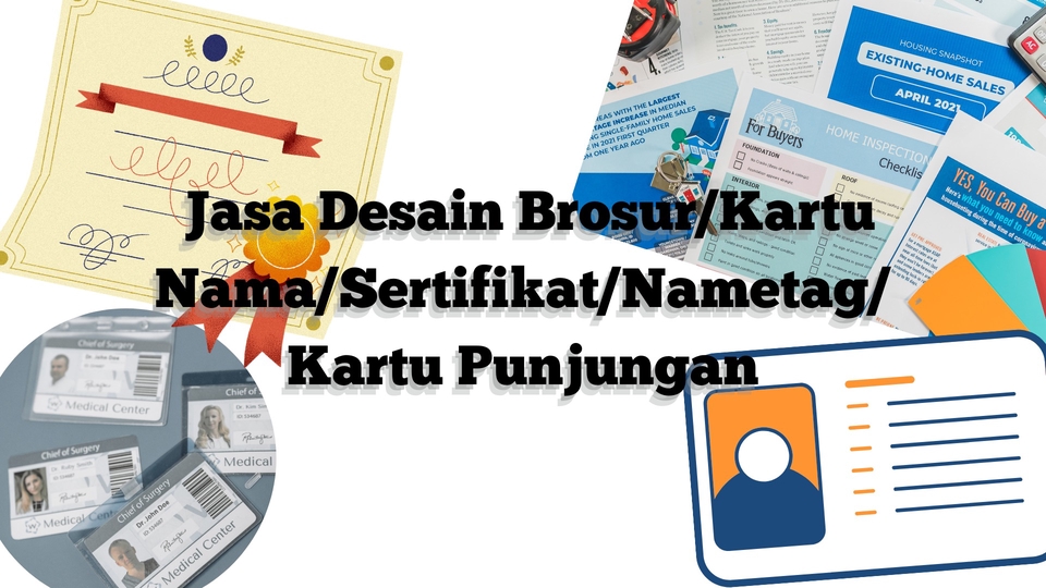 Jasa Desain Brosur/Kartu Nama/Sertifikat/Nametag/Kartu Punjungan