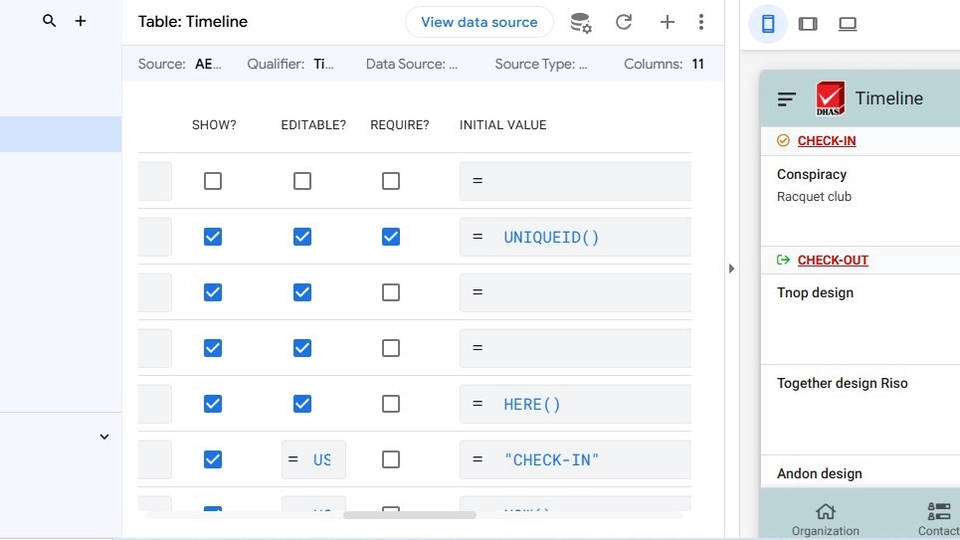 Business Application: Check in-out By ด้วย Appsheet ผ่าน Google sheet