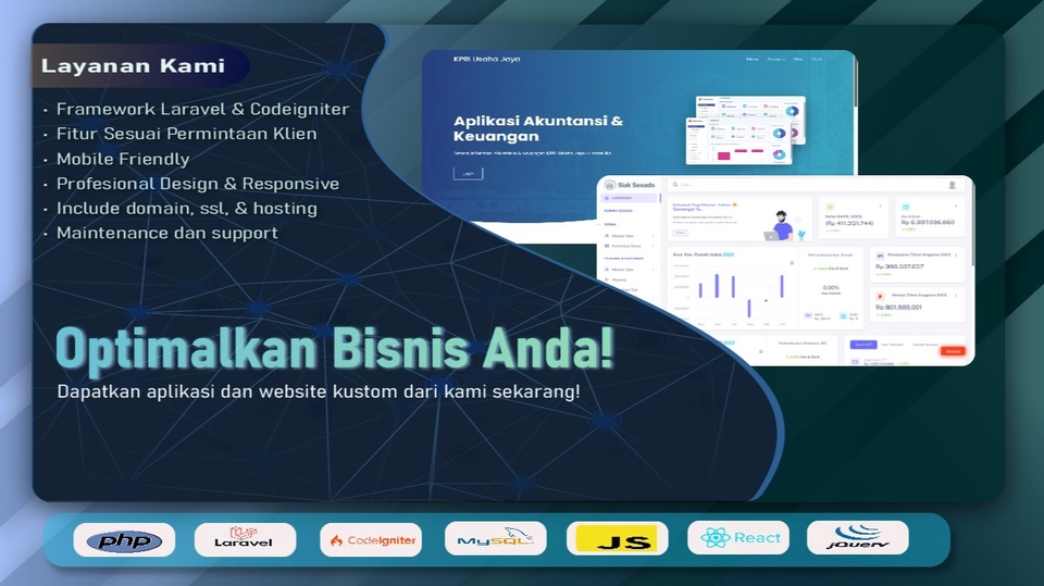 Jasa Pembuatan Aplikasi Laravel & Codeigniter (Harga Terjangkau & Cepat)