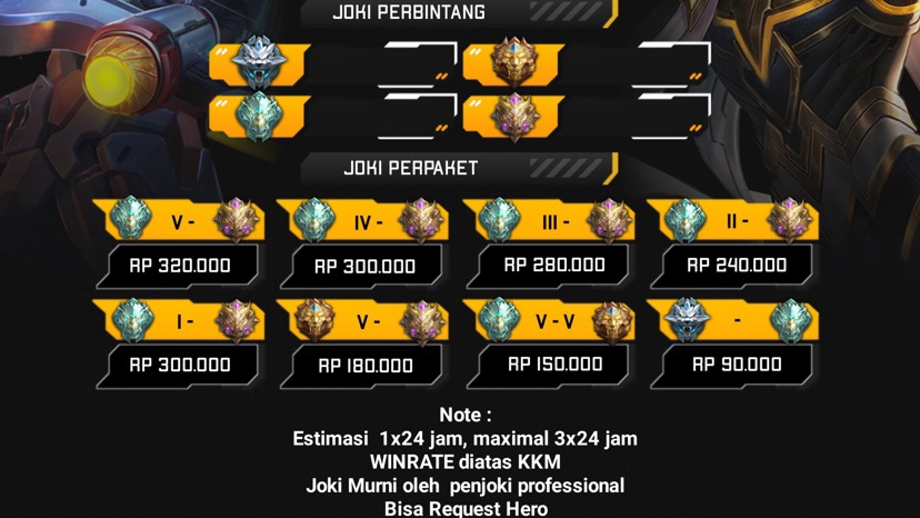 Joki Mobile Legends Murah Cepat dan Aman
