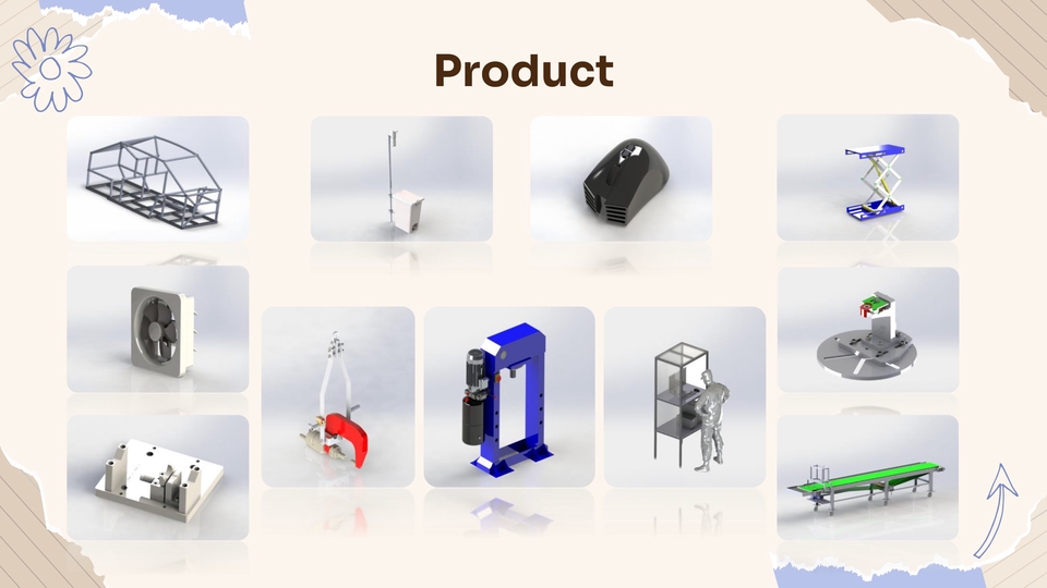 CAD Design Product (3D Modelling, 2D Drawing, Structure Analysis)