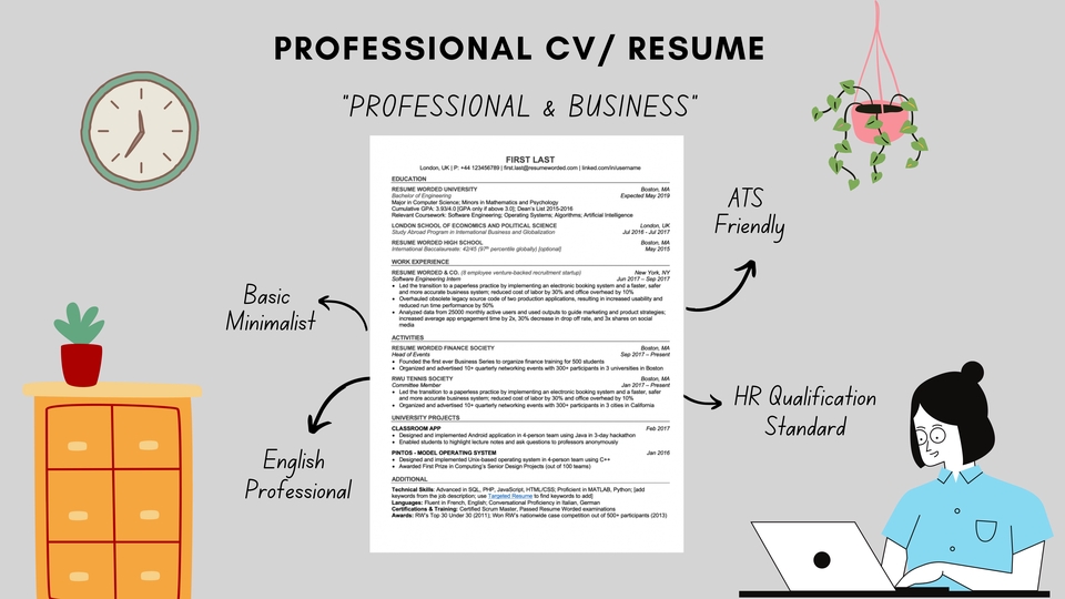 PROFESSIONAL RESUME & CV ATS FRIENDLY